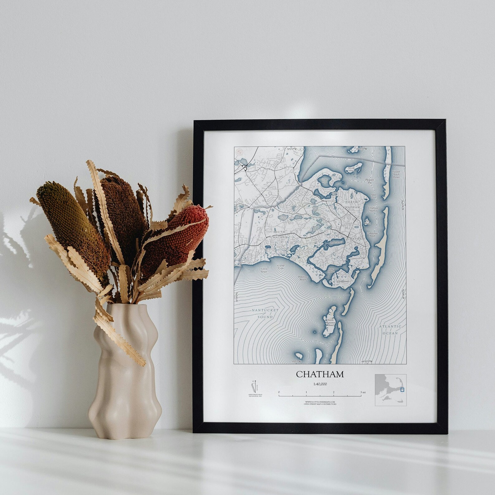 Chatham Map Art, Chatham Cape Cod Print, Map of Chatham Nautical Style ...
