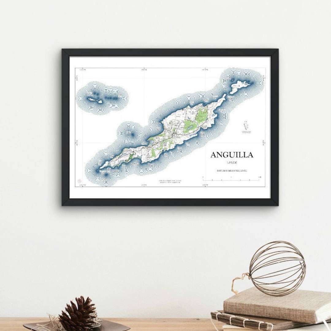 Anguilla Map, Anguilla Island Map, Anguilla Print, Anguilla Map Art ...