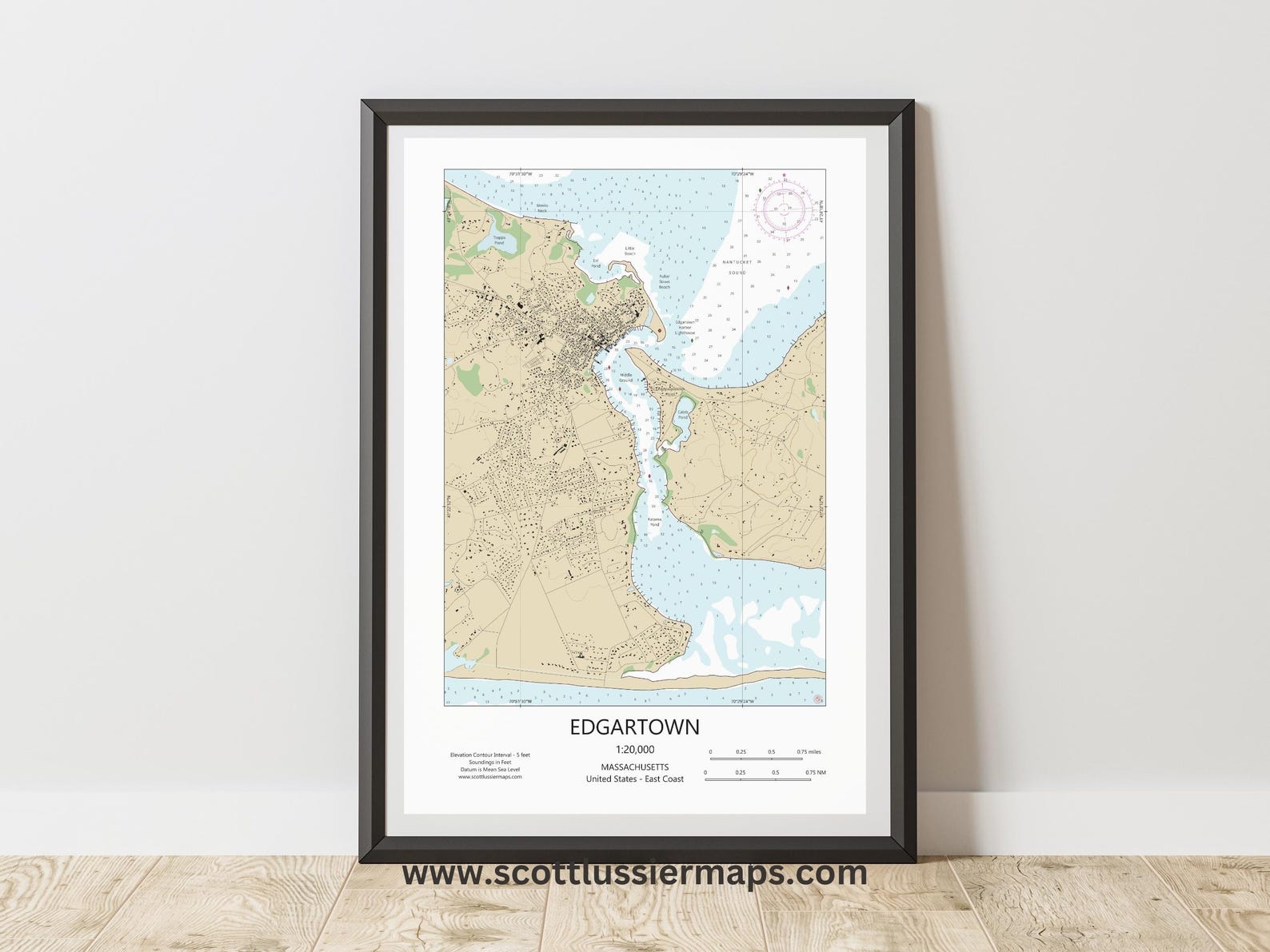Map of Edgartown Harbor Map Art Print Travel Poster CHART Style Travel Map Wall Art - Etsy