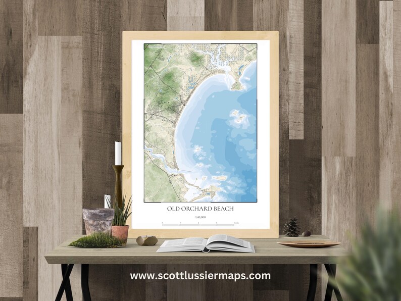 Map of Old Orchard Beach Maine Map Print: Custom Home Decor Travel Map ...