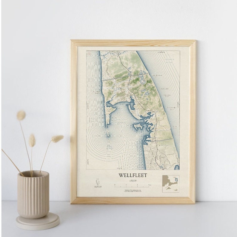Wellfleet Map Cape Cod Print, Wellfleet MA Map Art, Wellfleet Vintage ...
