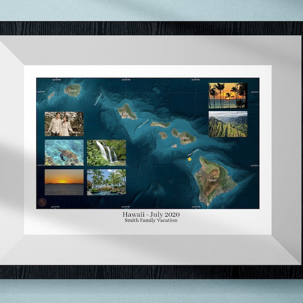 Watercolor Hawaiian Islands Map Clipart - Etsy