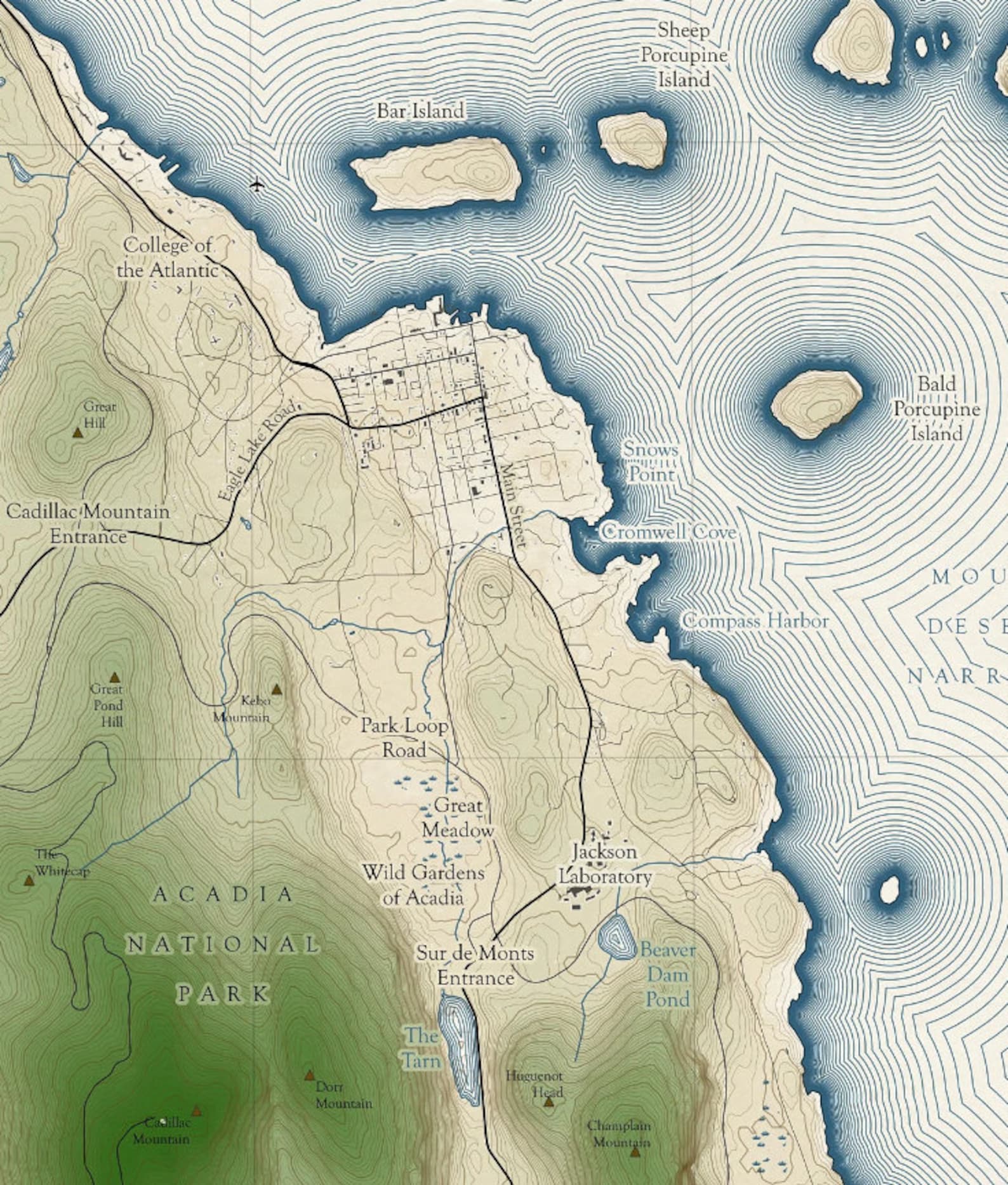 Bar Harbor Map, Bar Harbor, Maine, Maine Map, Maine, City Map, Town Map ...