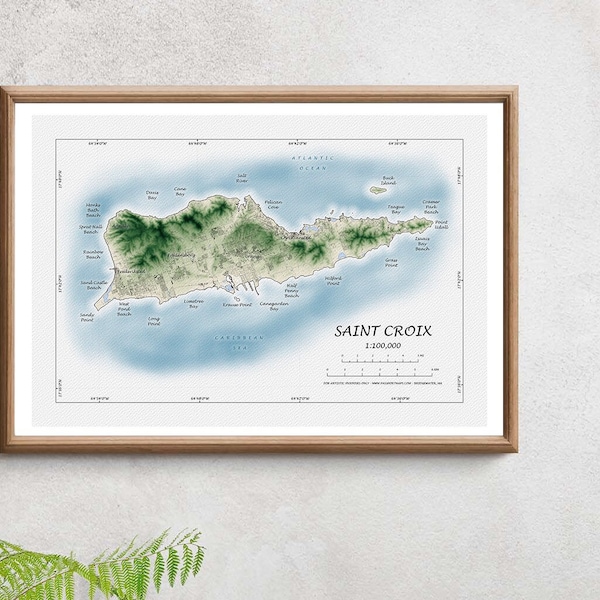 St Croix Map - Etsy