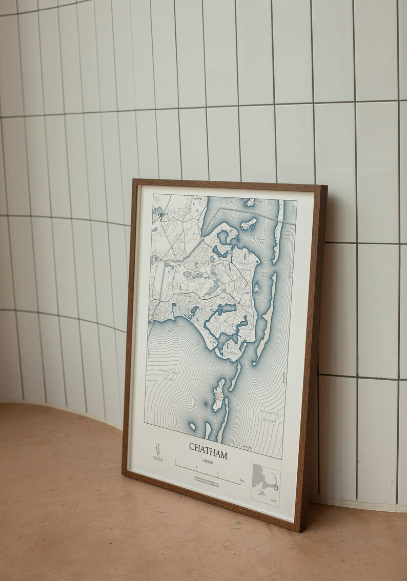 Chatham Map Art, Chatham Cape Cod Print, Map of Chatham Nautical Style ...