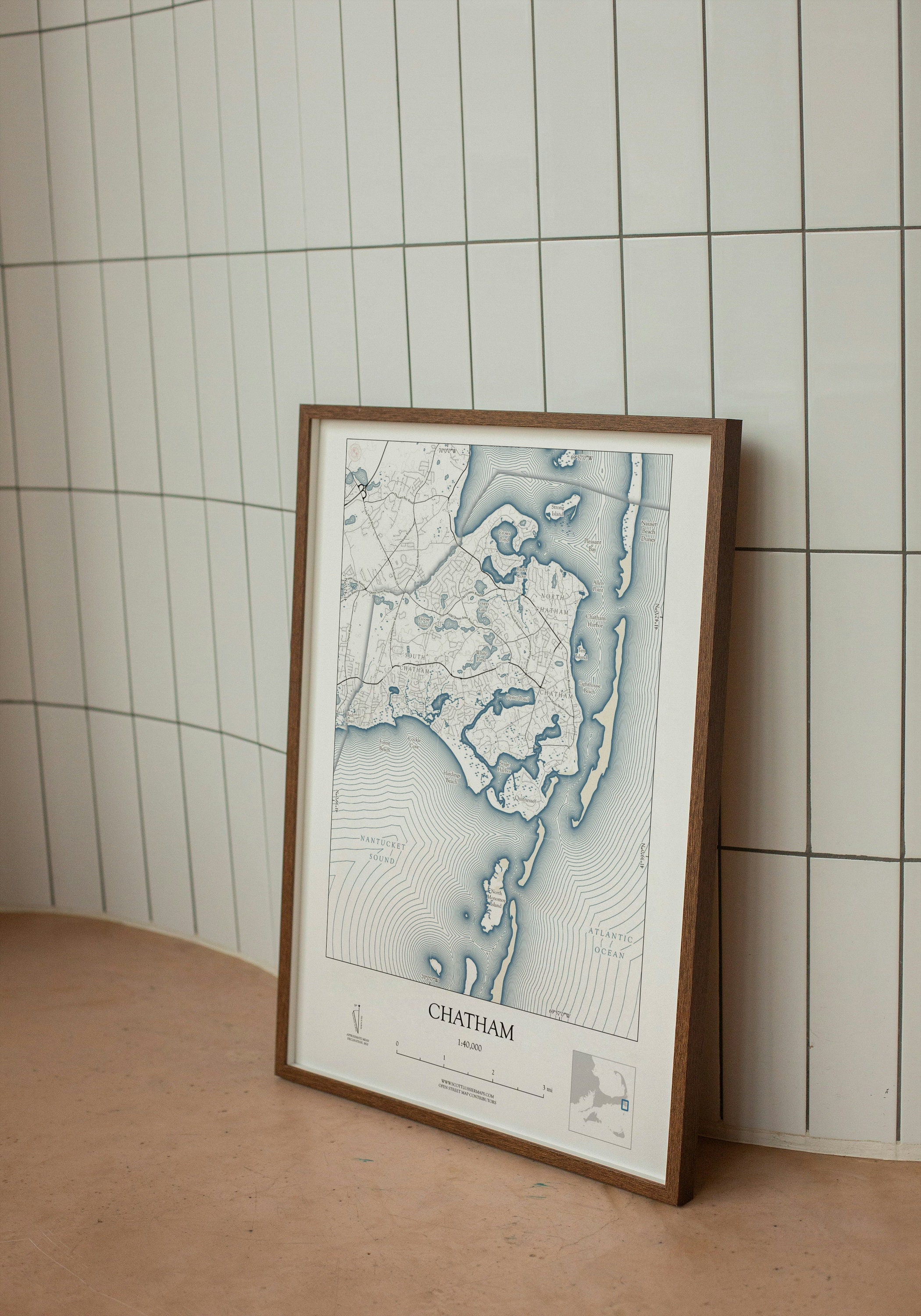 Chatham Map Art, Chatham Cape Cod Print, Map of Chatham Nautical Style ...