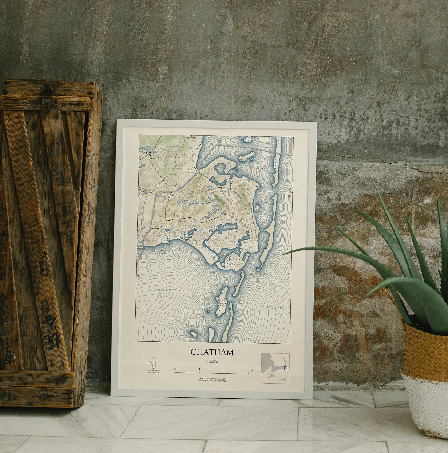 Chatham Map Art, Chatham Cape Cod Print, Map of Chatham Vintage Style ...