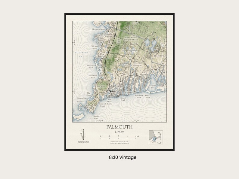 Falmouth Cape Cod, Travel Poster, Home Decor Gift for Traveler - Etsy