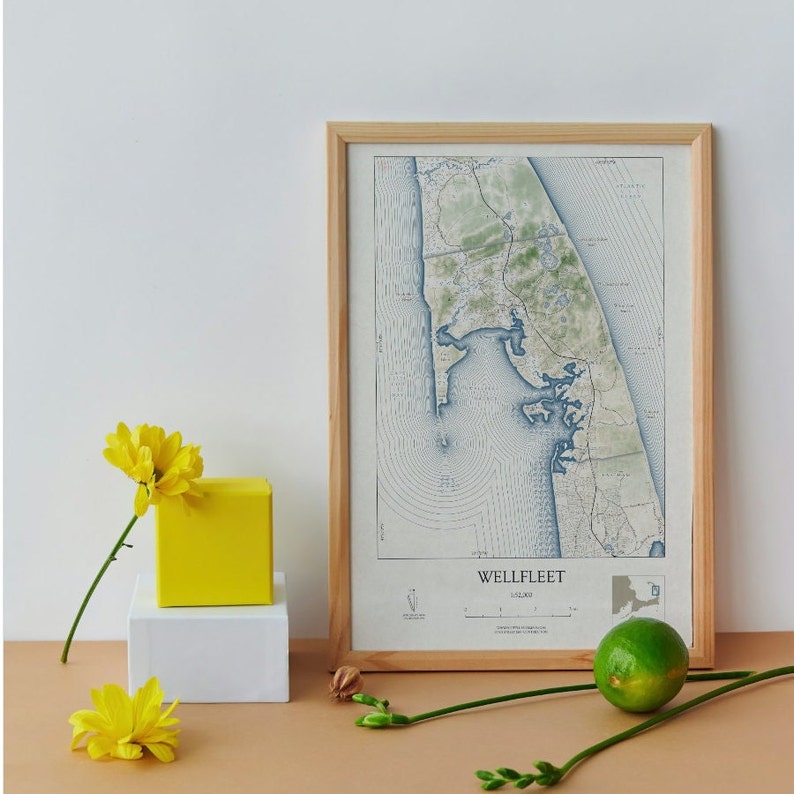 Wellfleet Map Cape Cod Print, Wellfleet MA Map Art, Wellfleet Vintage ...