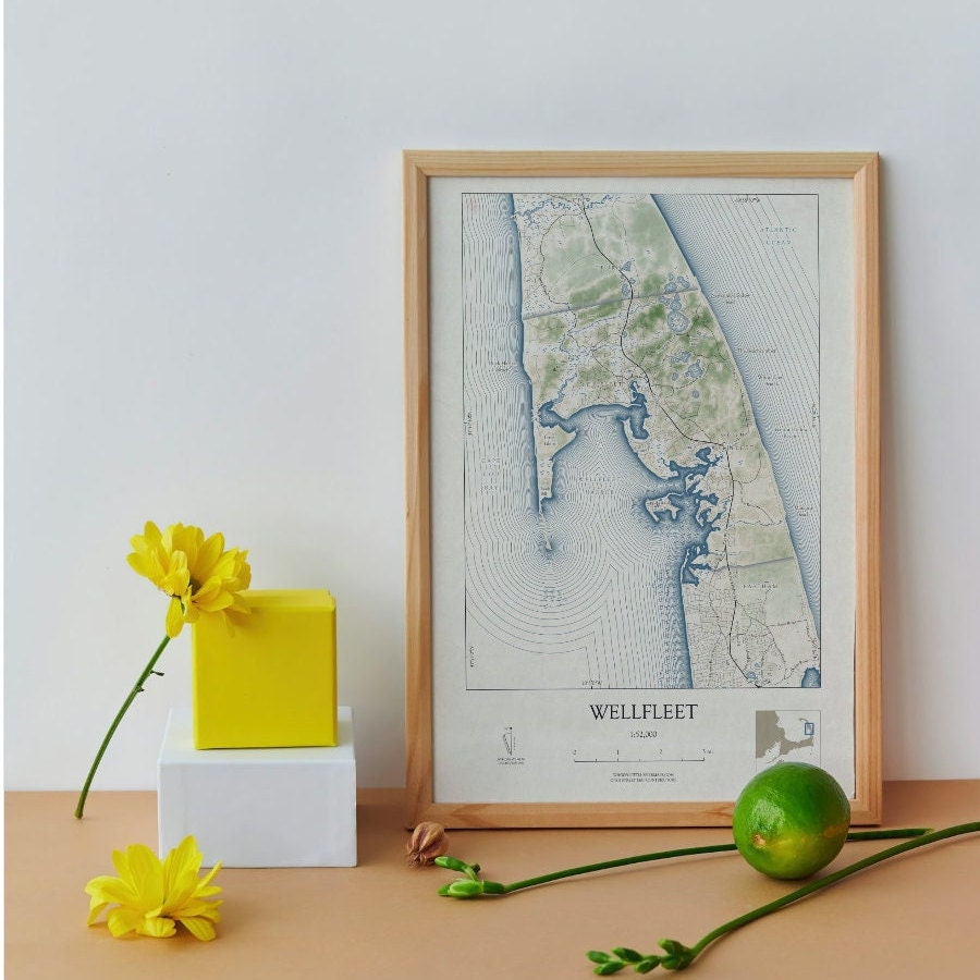 Wellfleet Map Cape Cod Print, Wellfleet MA Map Art, Wellfleet Vintage ...