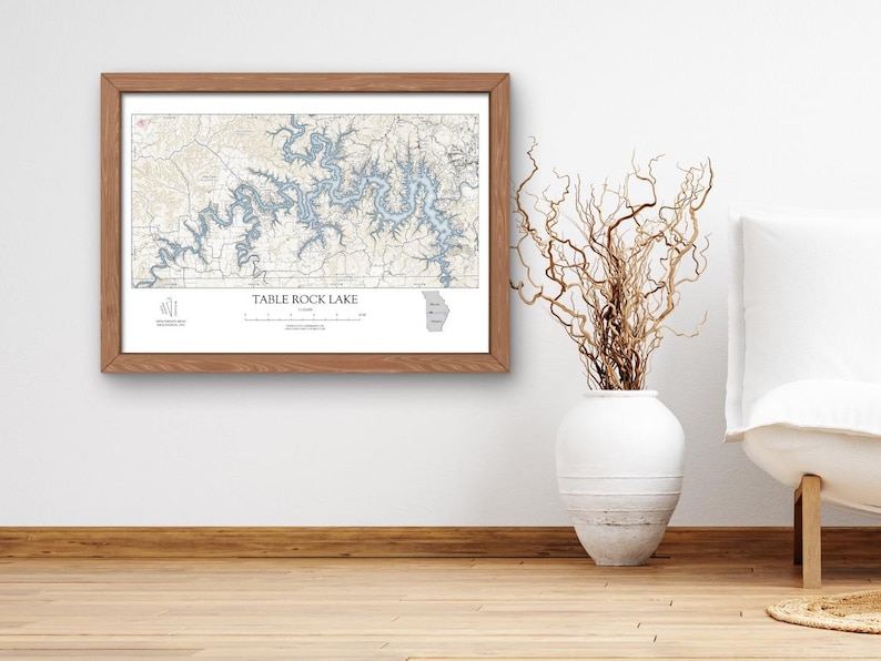 Map of Table Rock Lake Missouri Map Art Print Poster, Home Decor Gift ...