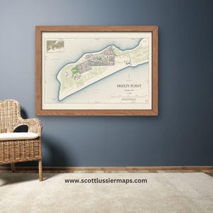 Breezy Point Map VINTAGE Queens NY Print Art Wall Decor Travel Memory ...