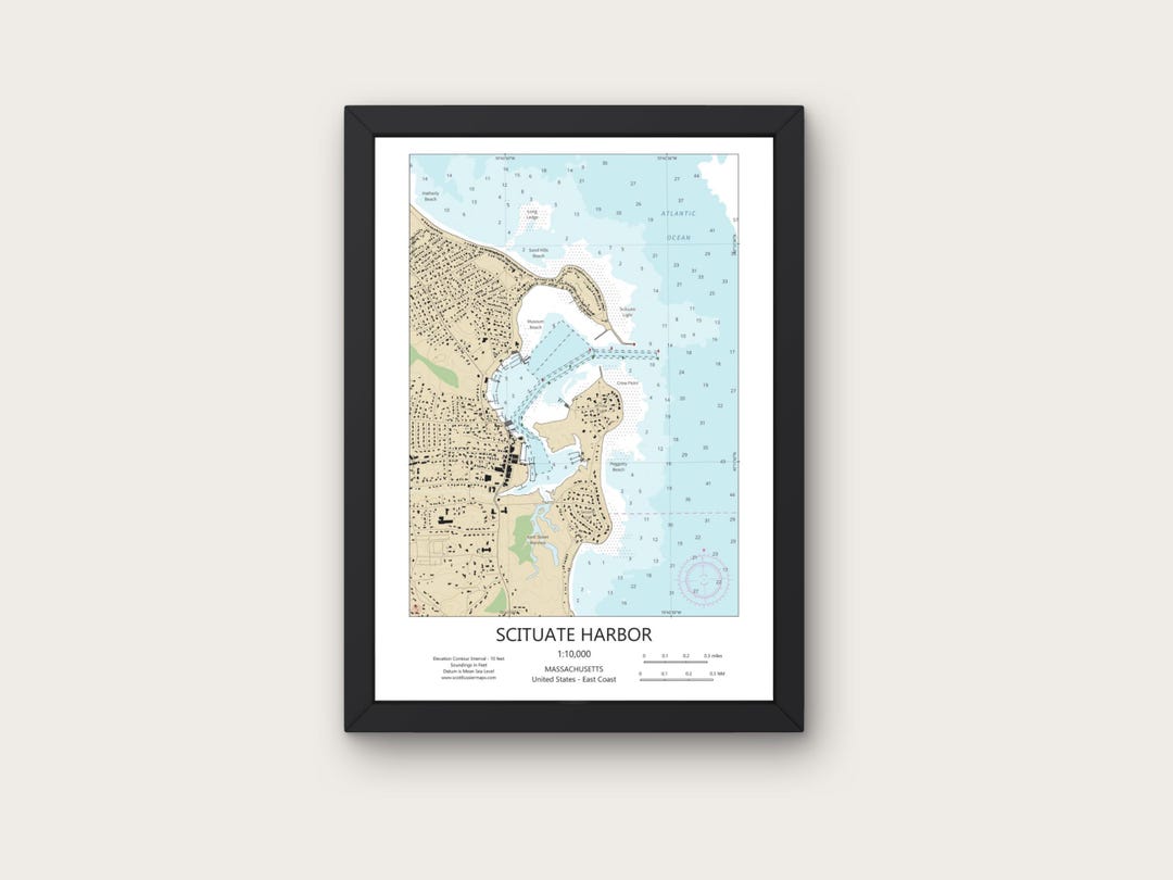 Map of Scituate Massachusetts Map Print: Coastal Town Art, Travel ...