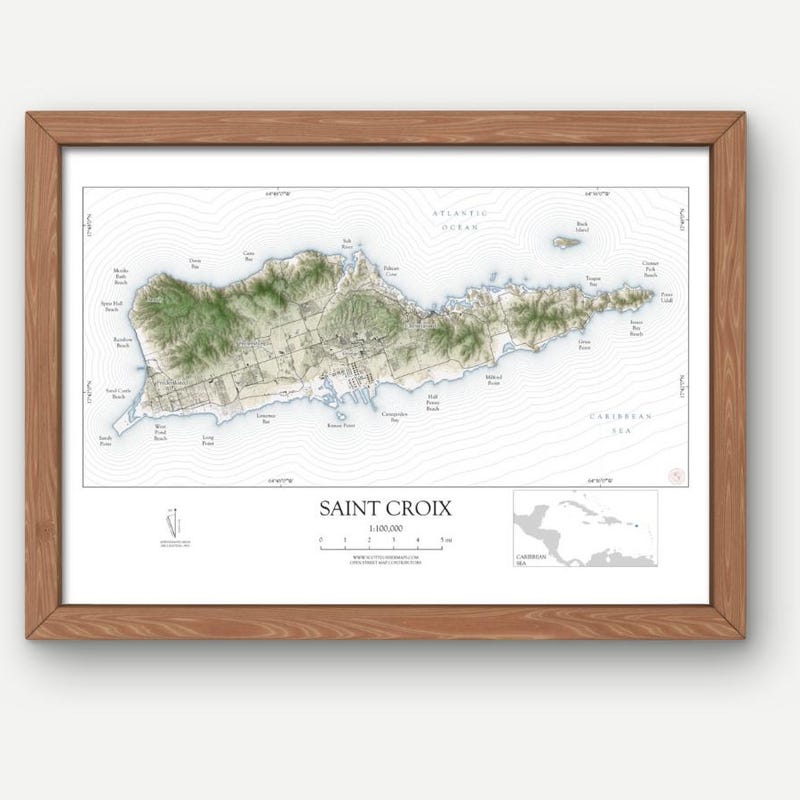 St Croix Map - Etsy