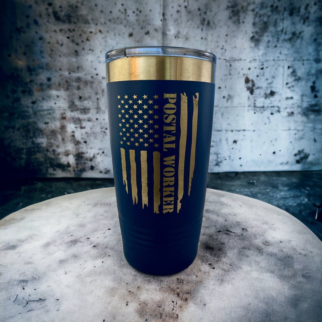 Postal Worker Tumbler/ Postal Worker Flag/ Postal Gift/ Engraved ...