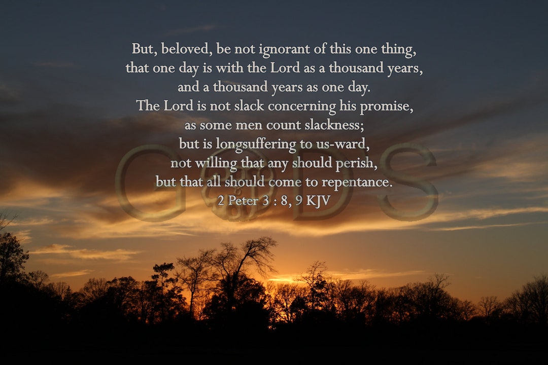 2 Peter 3:8, 9, KJV, Scripture Photo, Sunset, Clouds - Etsy