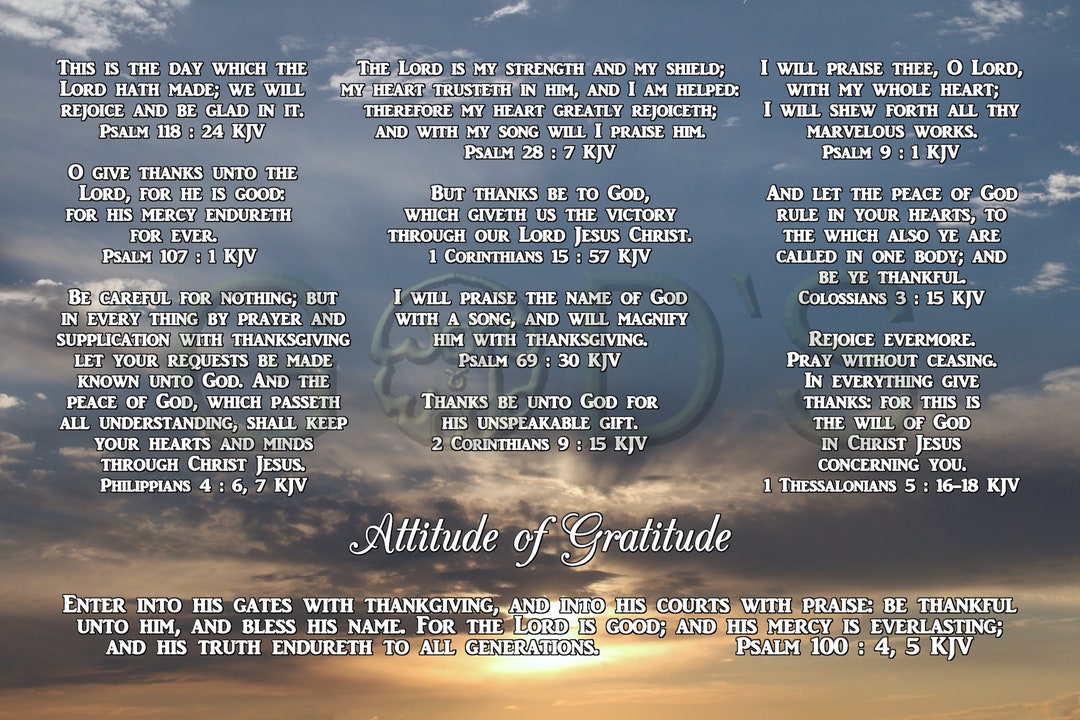 Attitude of Gratitude, Scripture Photo, Multiple Verses About ...