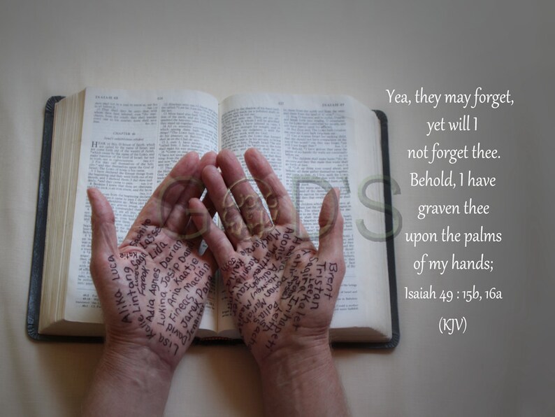 Isaiah 49 15b 16a KJV Scripture Picture Still Life Etsy