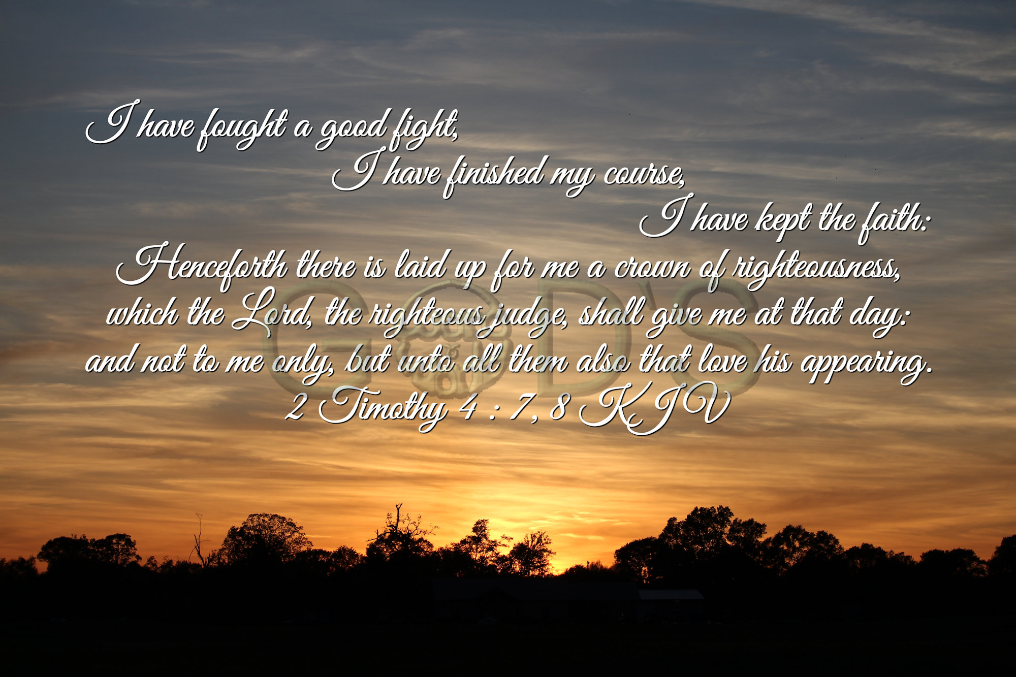 2 Timothy 4:7 8, KJV, Scripture Picture, Sunset, Earthly Goodbye - Etsy