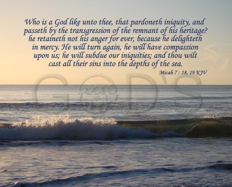 Scripture Picture Micah 7:18 19 KJV Daytona Beach | Etsy