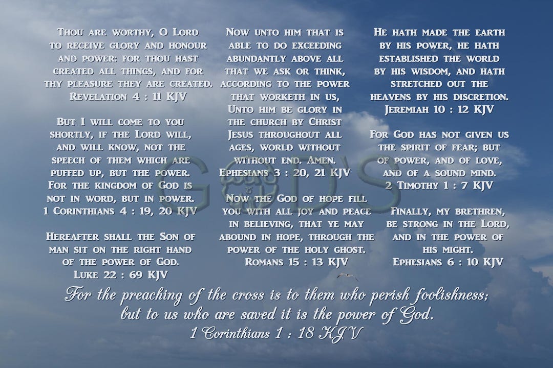 Power Verses, KJV, Scripture Picture, Sky Scene, Power of God ...