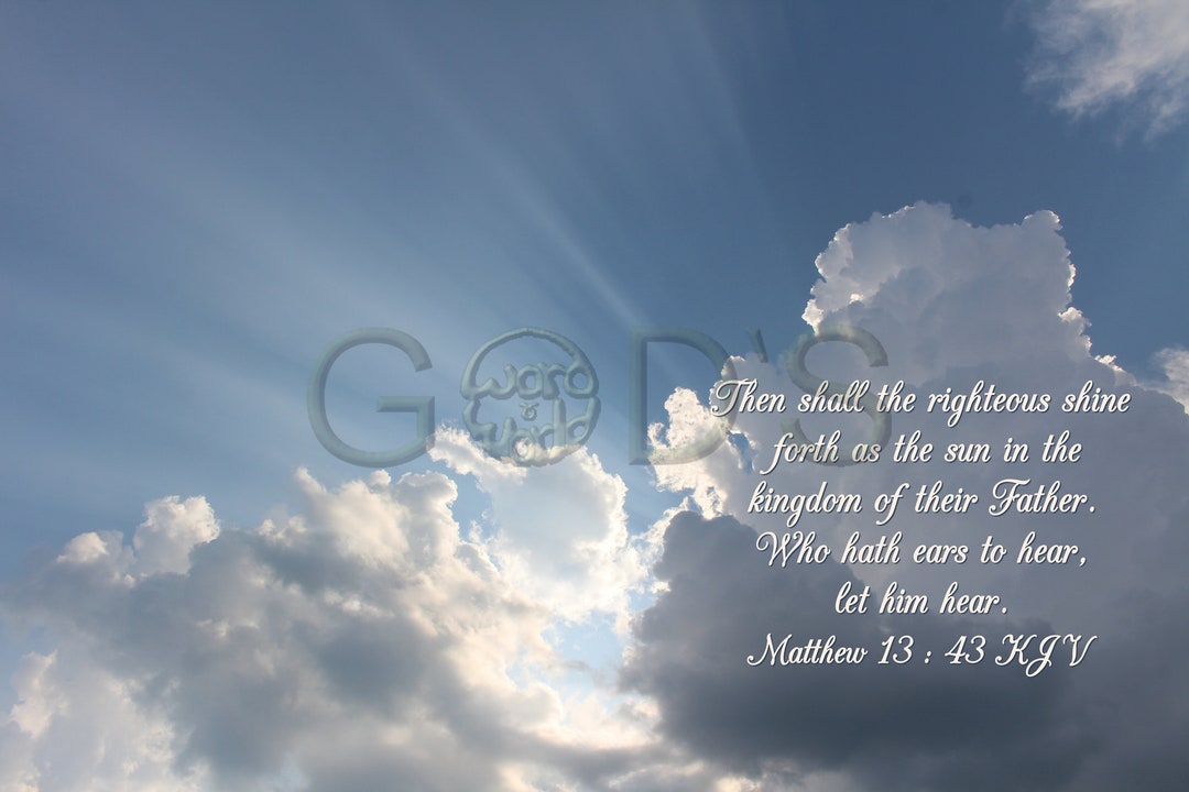 Matthew 1343 KJV Scripture Picture Sky Scene Shine as the - Etsy