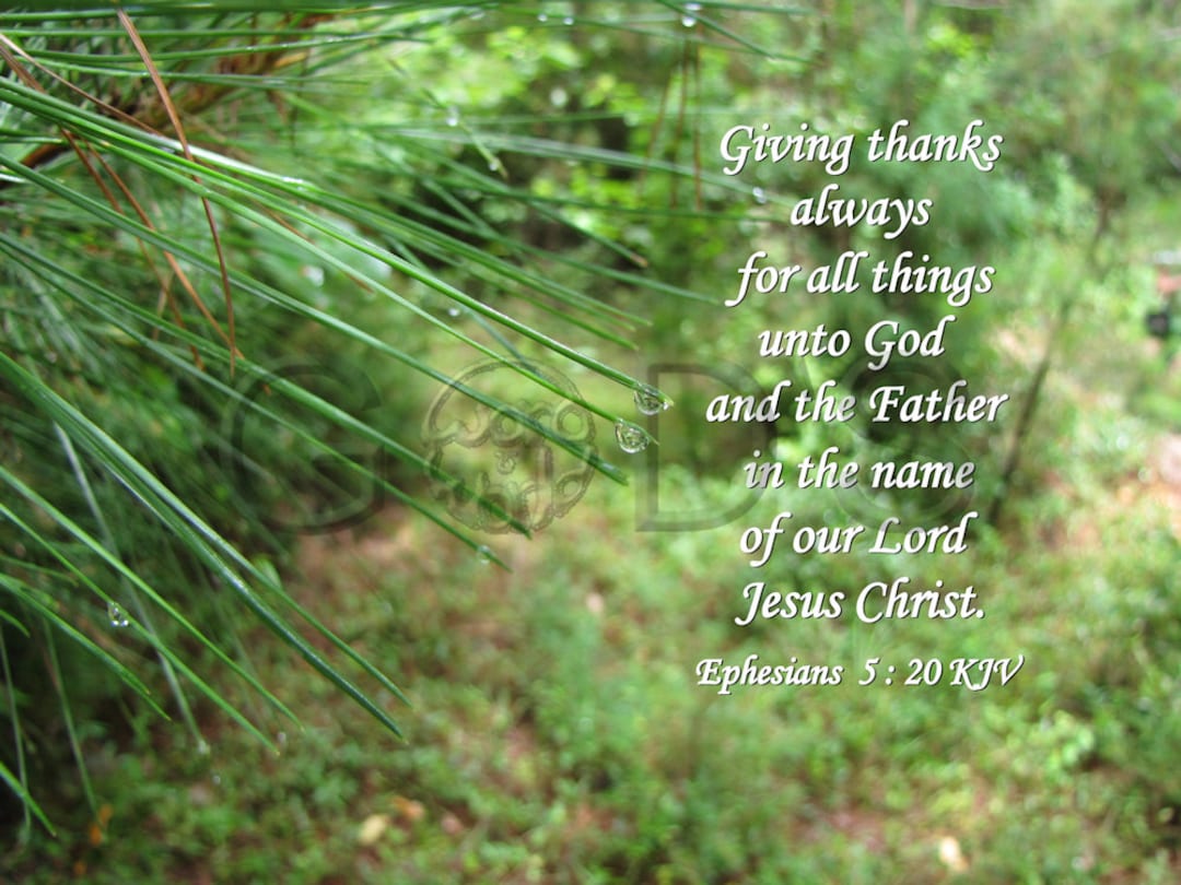 Ephesians 5:20 KJV, Scripture Photo, Rain Drops, Give Thanks, Jesus ...