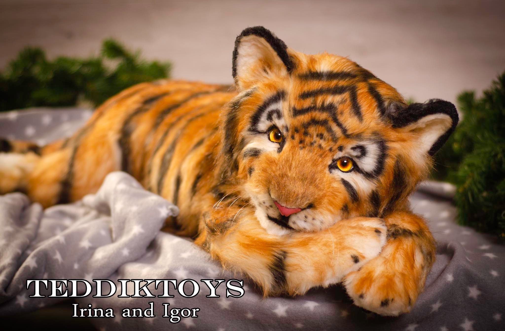 Tiger Cub Cleo Tiger Teddy Kitten Artist Bears Stuffed | Etsy