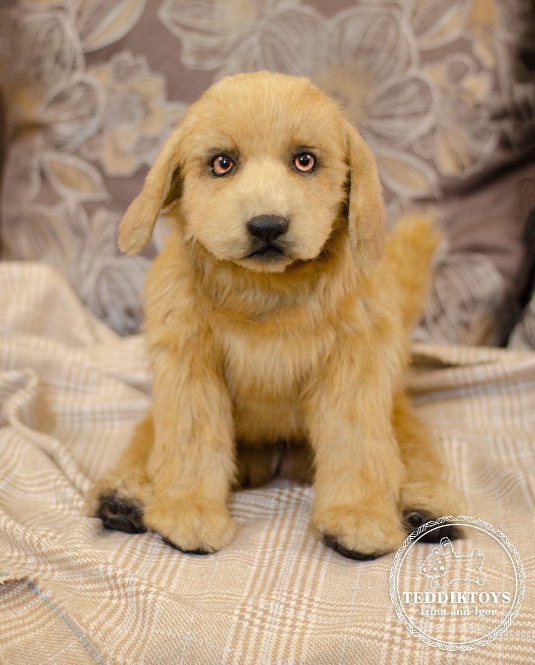 Realistic Labrador Golden Retriever Puppy Plush 55 Cm Poseable Open
