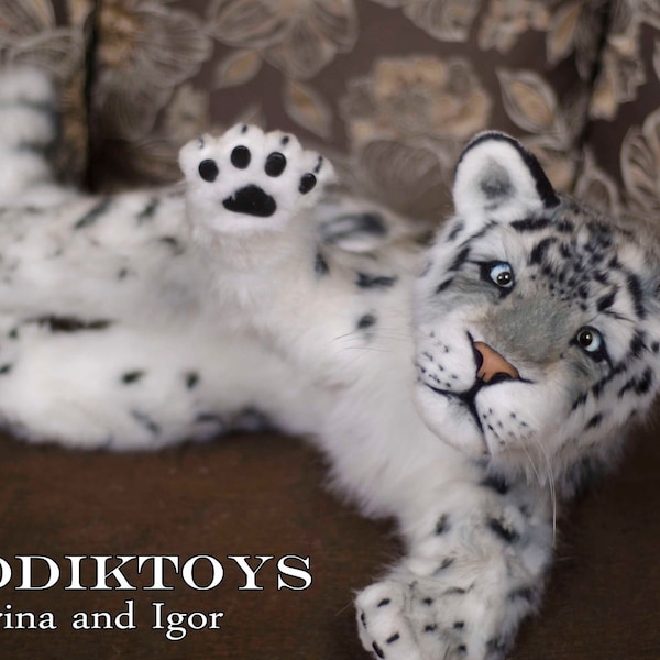 Realistic Plush Snow Leopard - Etsy