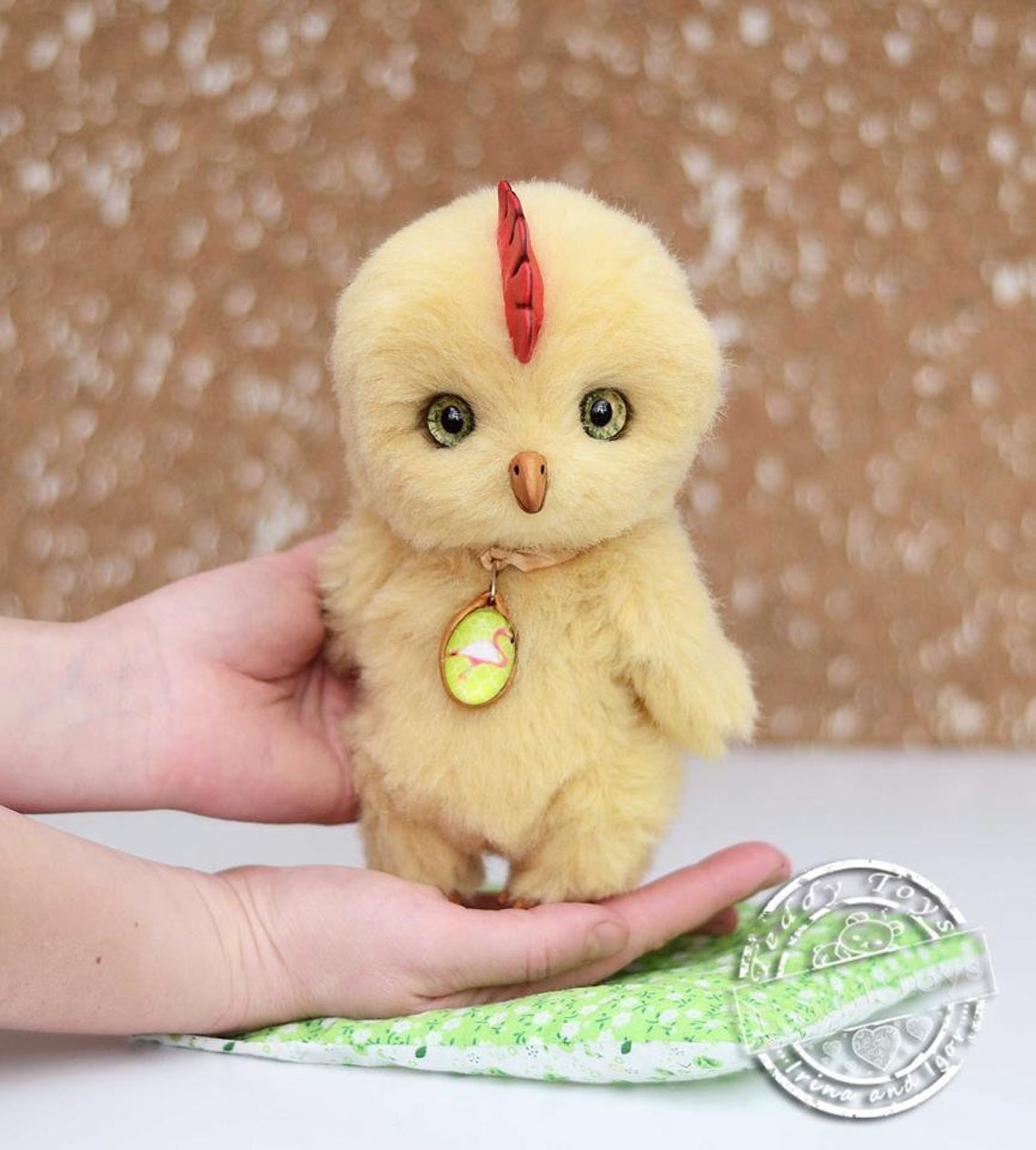 Chicken Bobo, Artist Stuffed Teddy Bear Handmade Plush Collectible OOAK ...