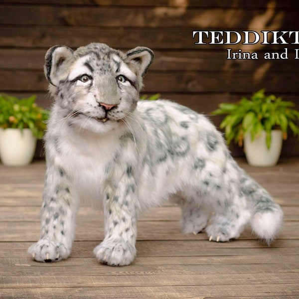 Realistic Plush Snow Leopard - Etsy