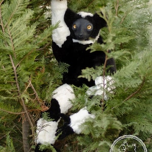 Handmade Realistic Indri Lemur Plush – Custom Soft Toy, Poseable ...
