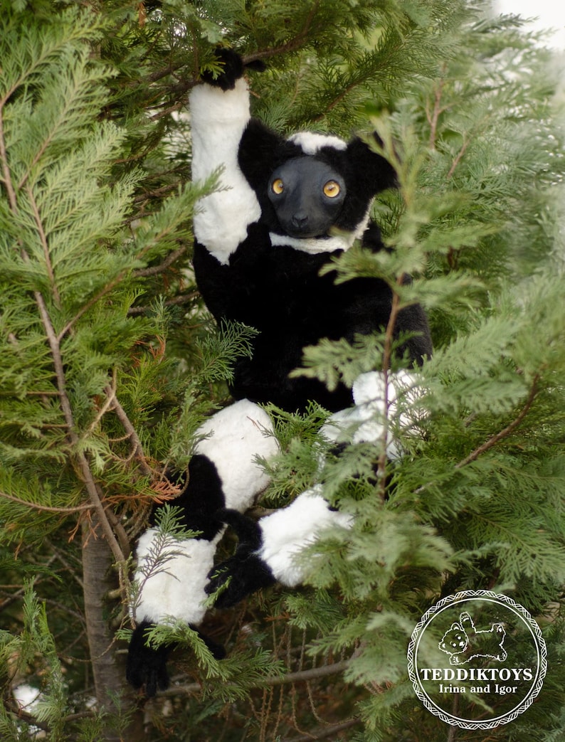 Handmade Realistic Indri Lemur Plush – Custom Soft Toy, Poseable ...