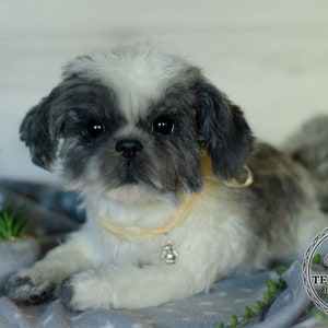 Handmade Shih Tzu Puppy Plush Toy, Realistic Collectible Dog Portrait ...