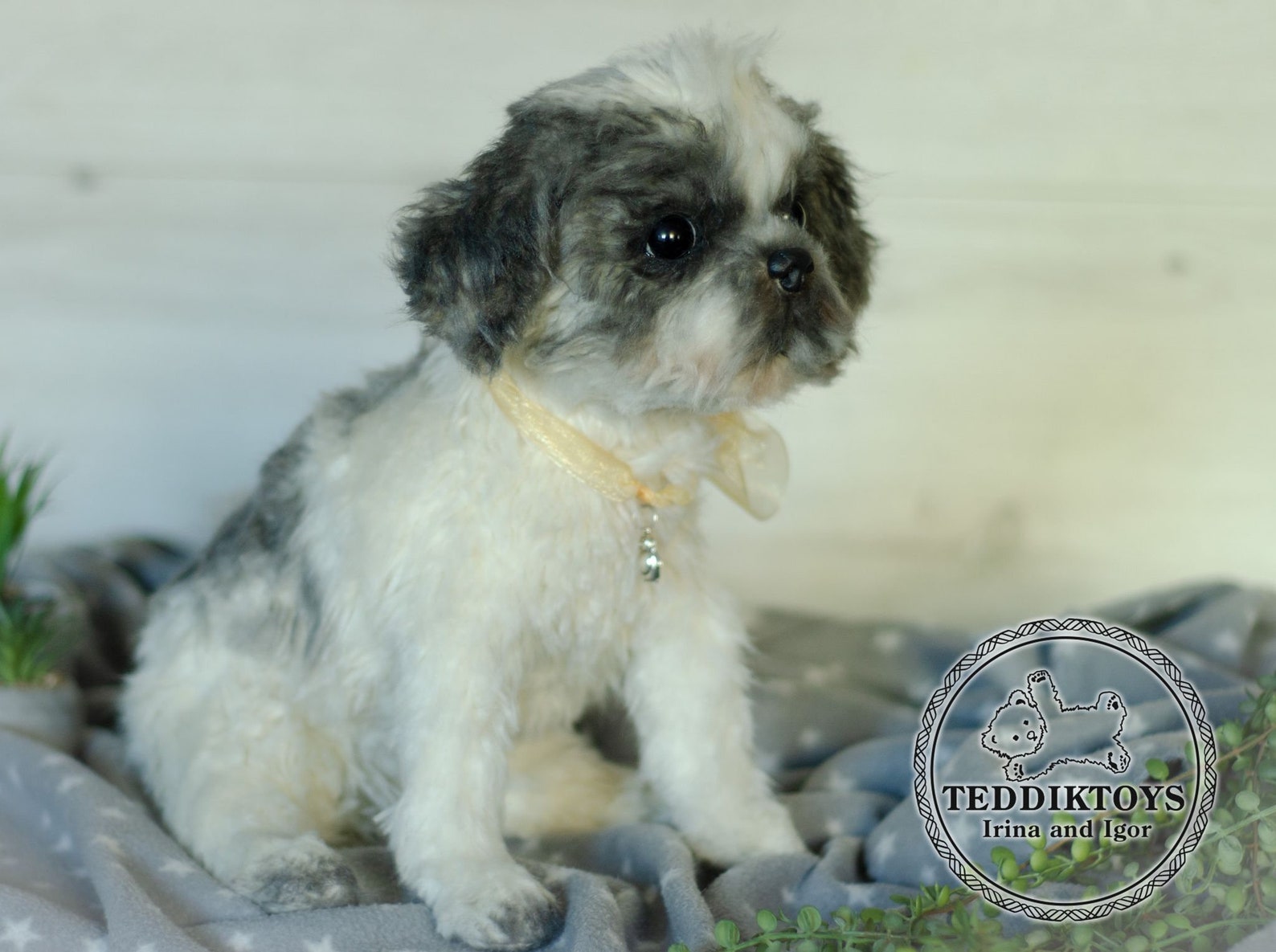 Handmade Shih Tzu Puppy Plush Toy, Realistic Collectible Dog Portrait ...