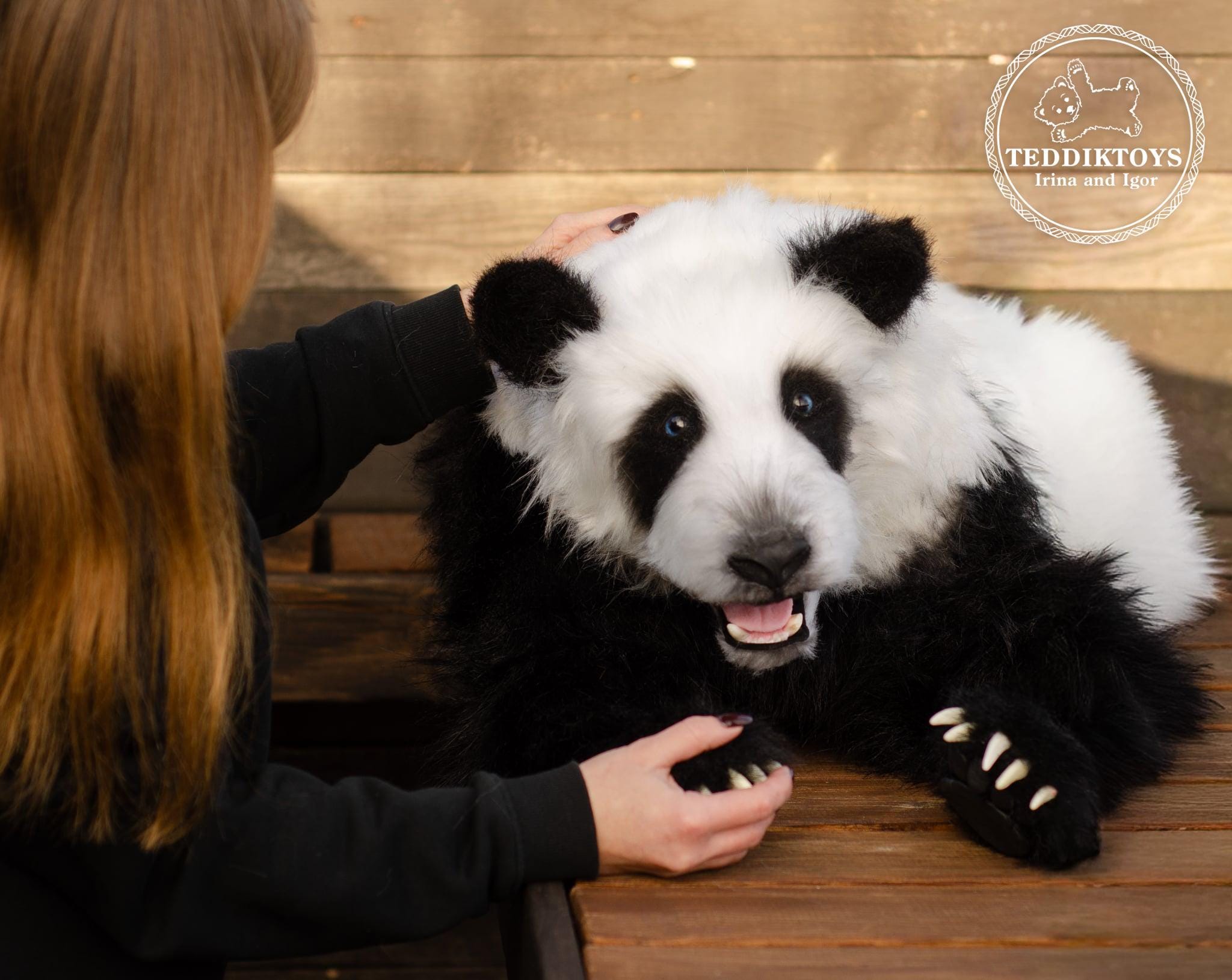 Panda Xiao Mo Handmade Plush Collectible Stuffed Toy Teddy Bear Big ...