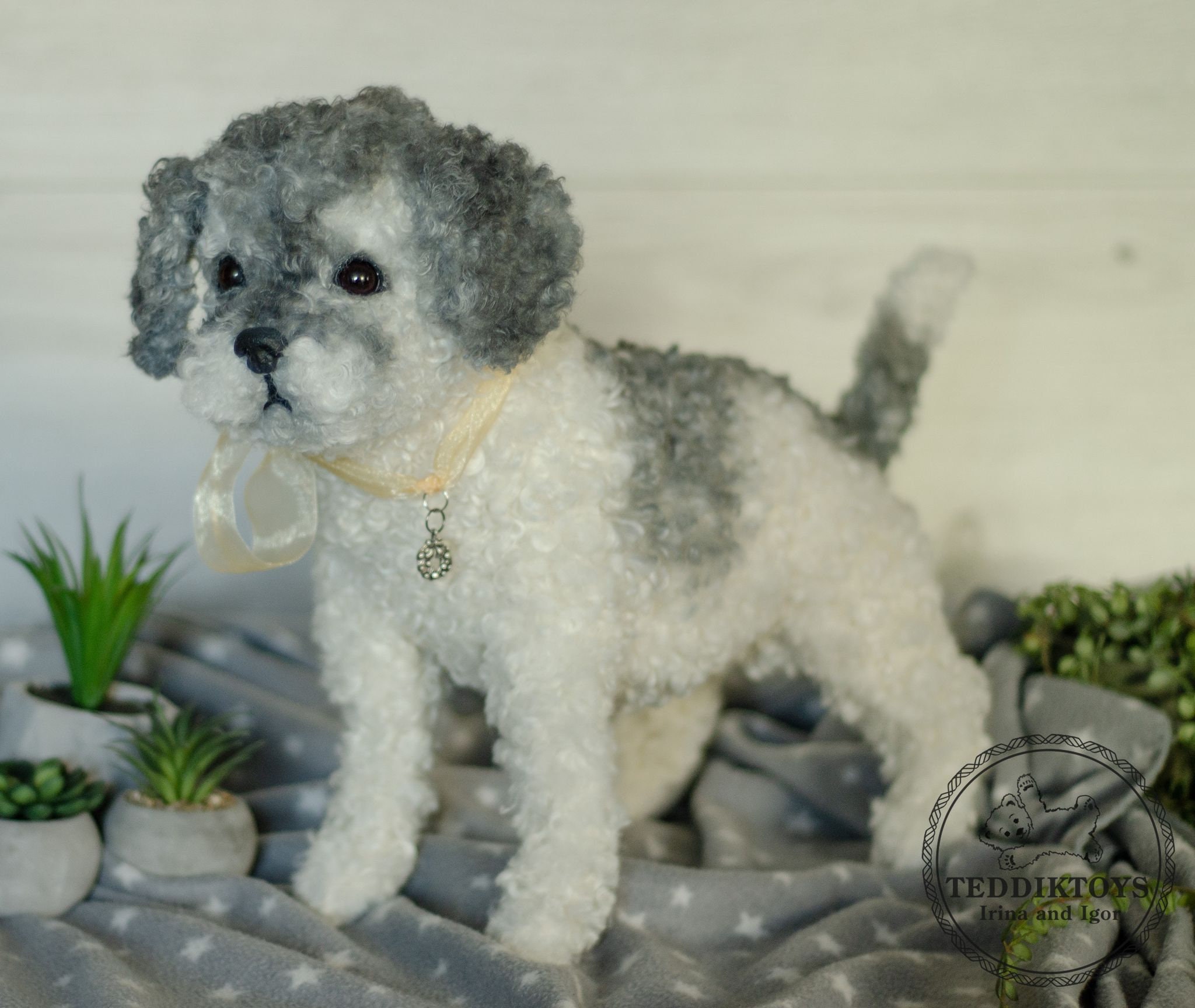 Realistic Plush Poodle Dog: Poseable Felted Animal Toy - Etsy