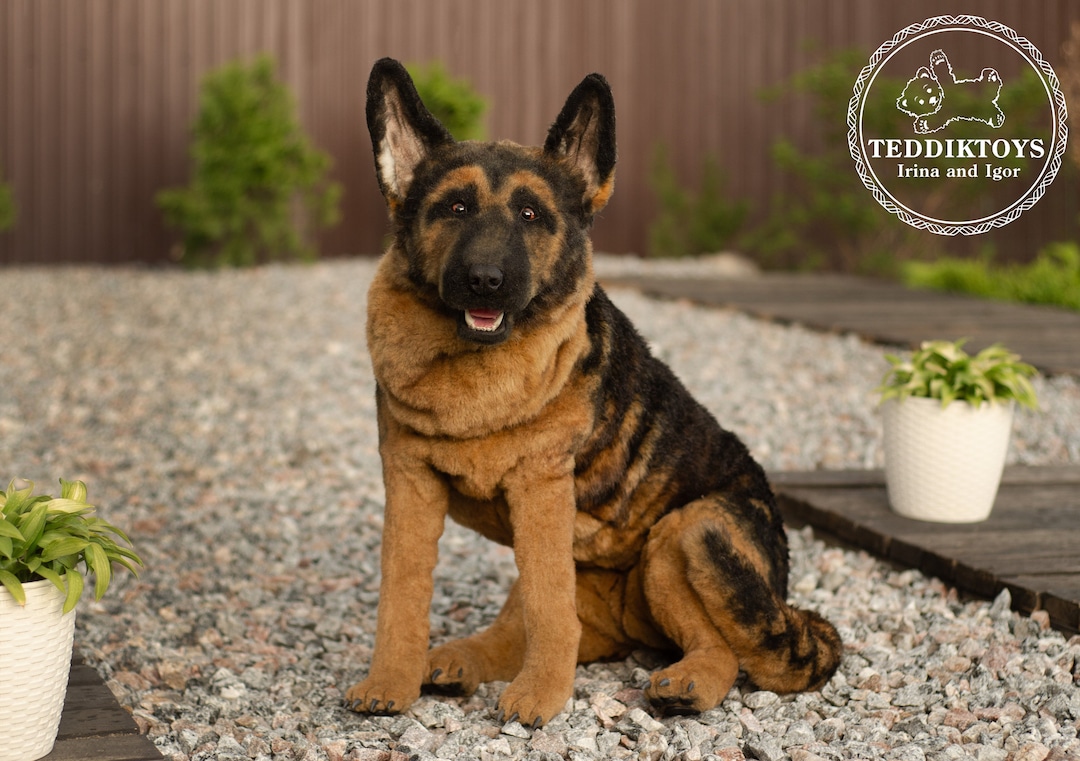 Replica German Shepherd Life-size Realistic Toy Collectable Animals ...