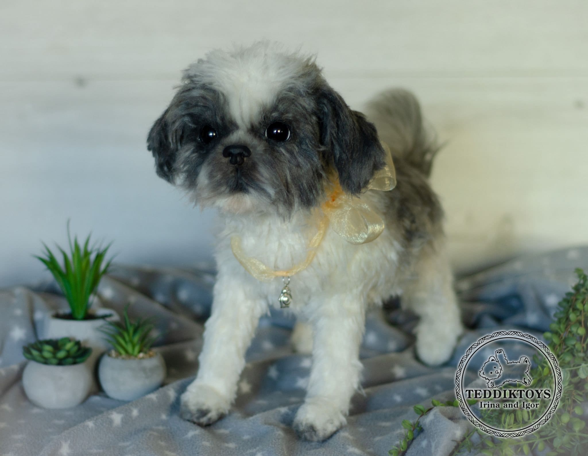 Handmade Shih Tzu Puppy Plush Toy, Realistic Collectible Dog Portrait ...