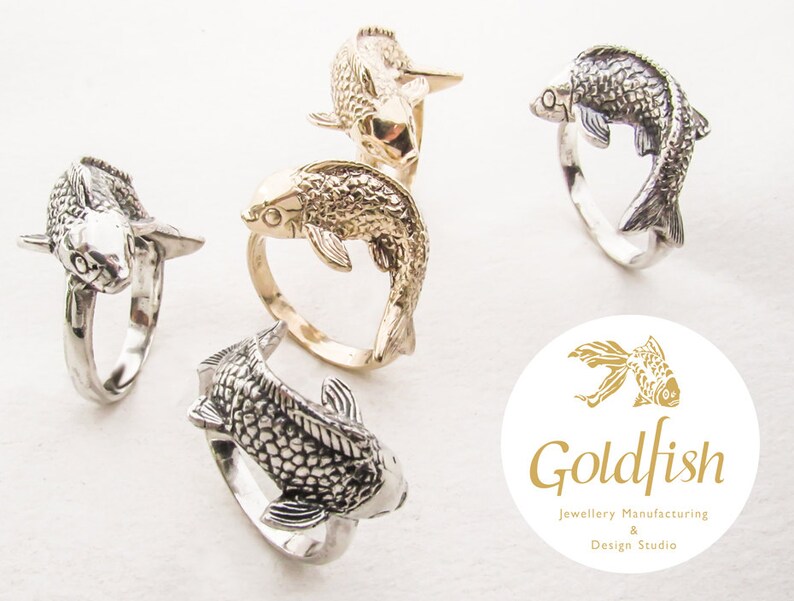 Carved Koi Fish Ring - Etsy