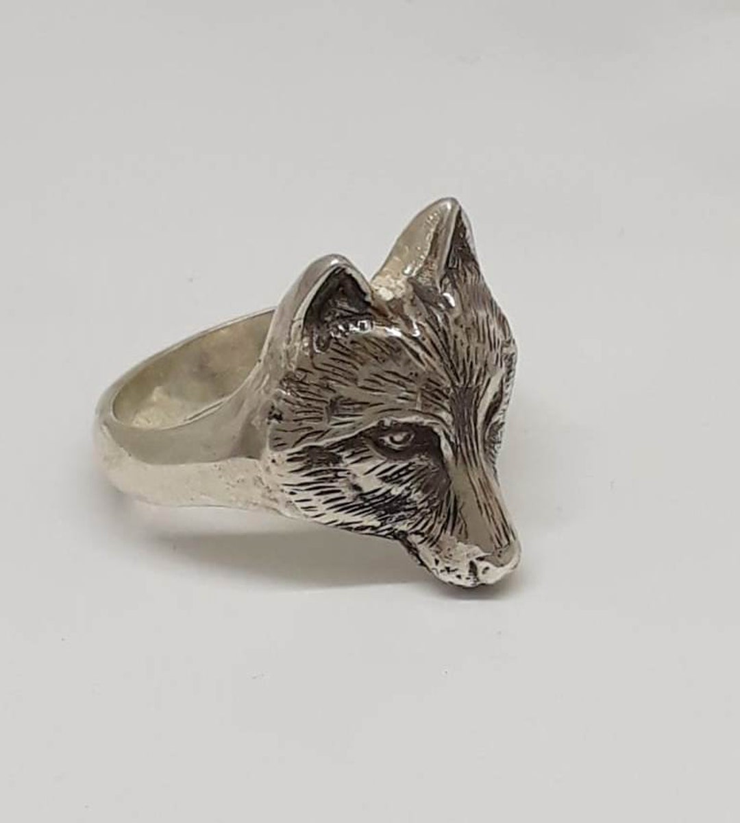 Handcrafted Sterling Silver Wolf Ring - Etsy