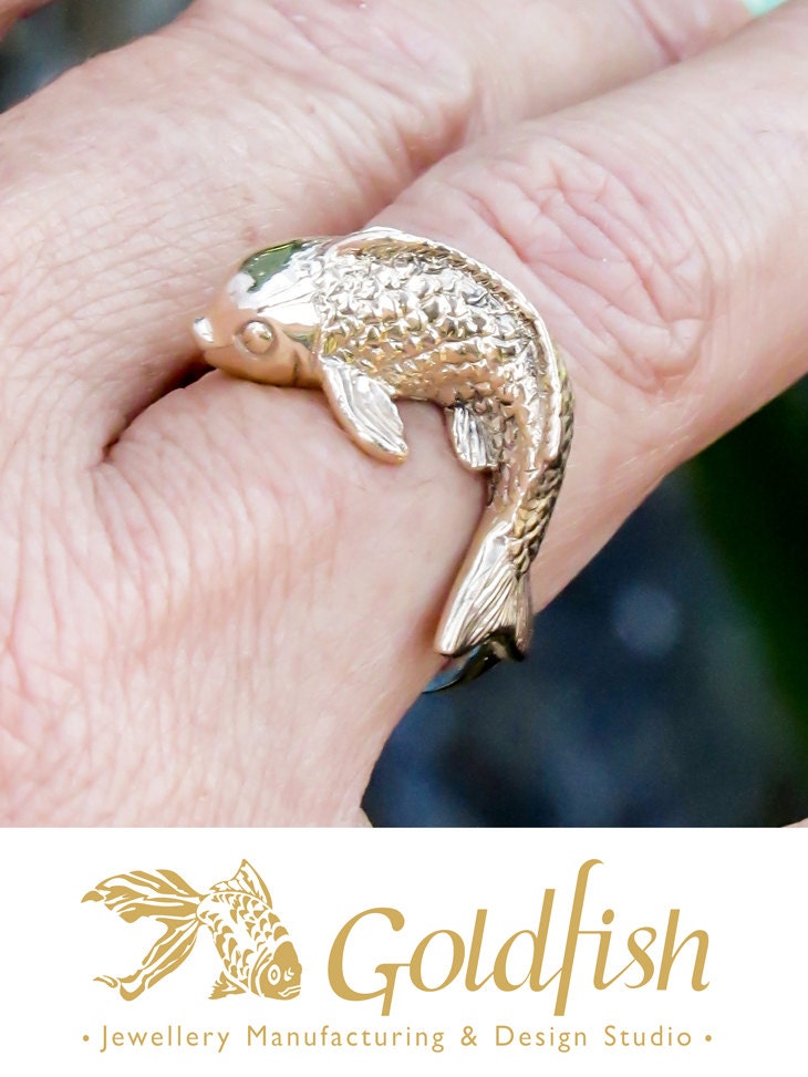 Carved Koi Fish Ring - Etsy
