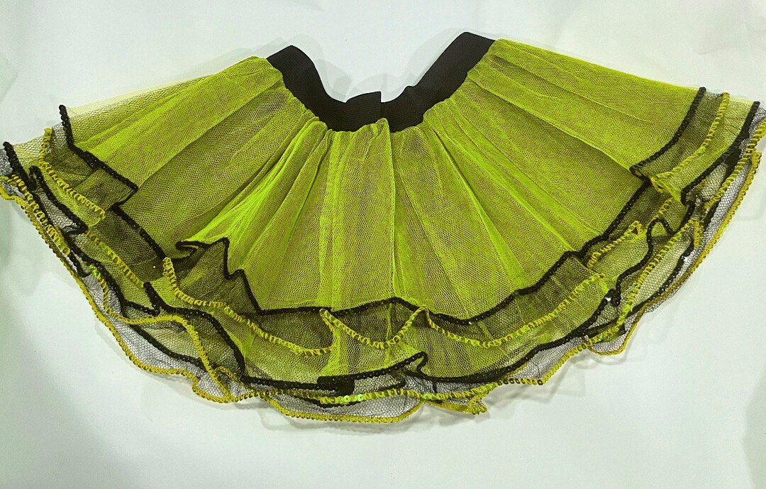 Buy Lime Black UV Black Stripe Tutu Skirt for Dance Party Ruffled Tulle ...