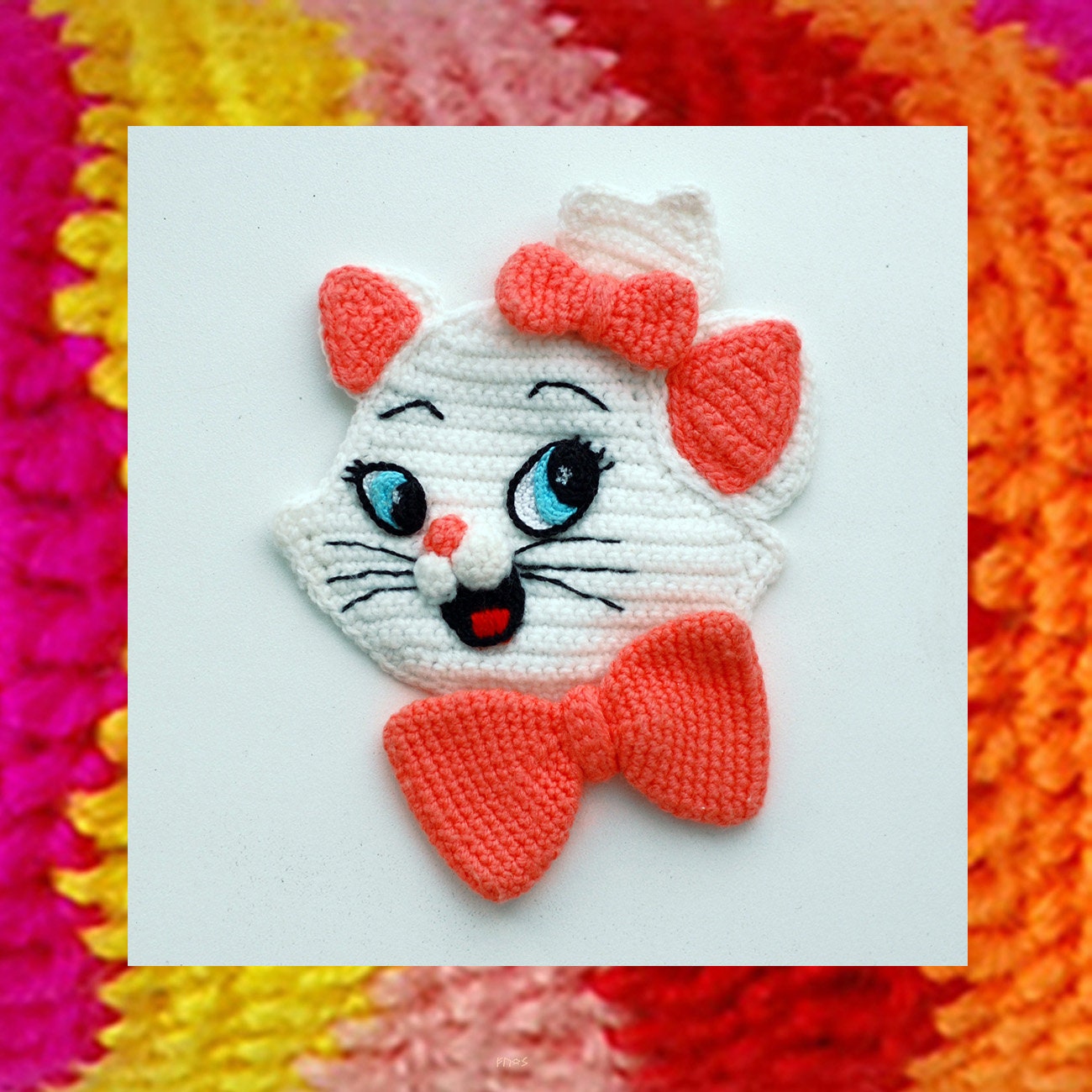 026 Crochet applique pattern. Kitten Marie face. Cat amigurumi | Etsy