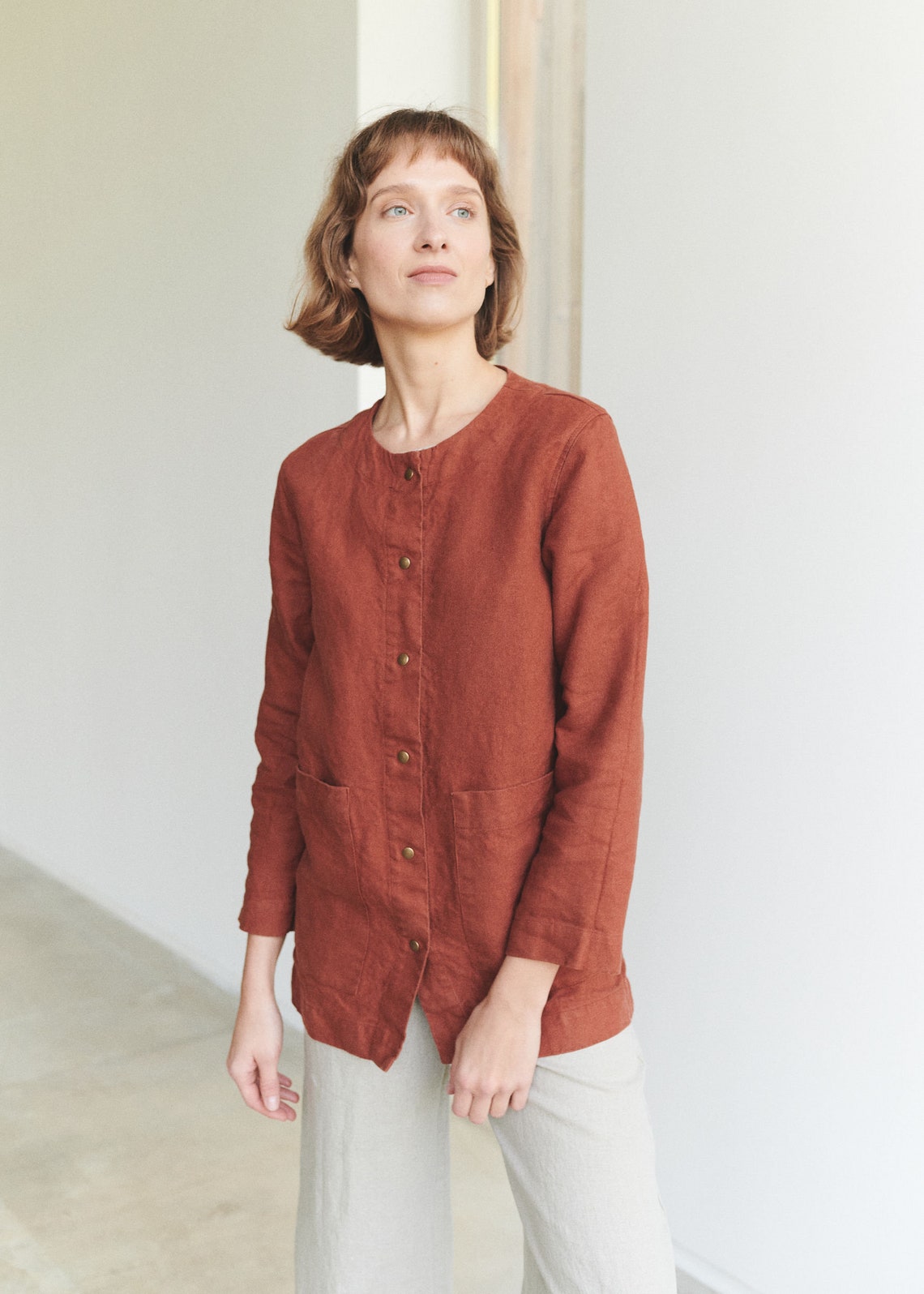 Ready to Ship - Leone Jacket - Heavy Linen Jacket - Long Linen Jacket ...