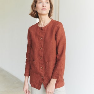 Ready to Ship - Leone Jacket - Heavy Linen Jacket - Long Linen Jacket ...