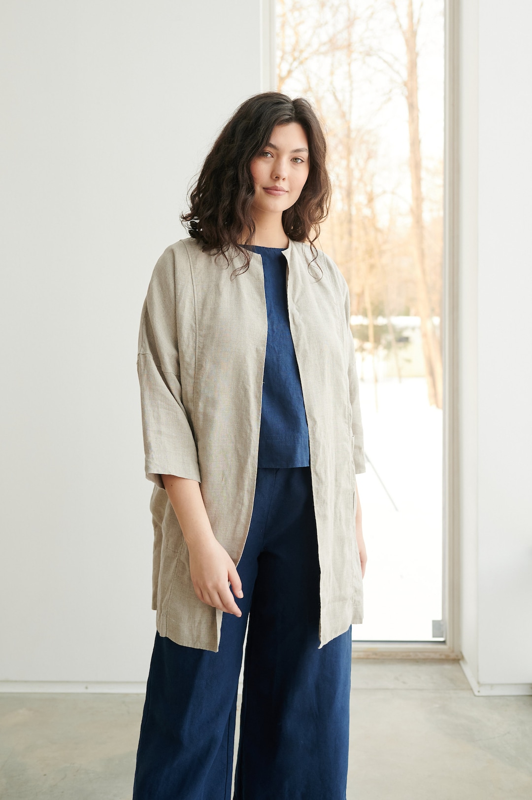 Juniper Natural Grey Jacket Linen Jacket Linen Coat Oversized Linen ...
