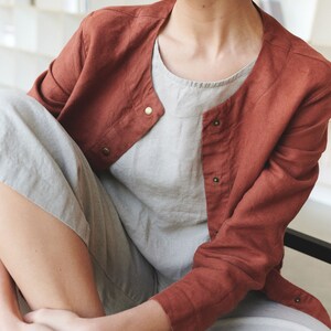 Ready to Ship - Leone Jacket - Heavy Linen Jacket - Long Linen Jacket ...