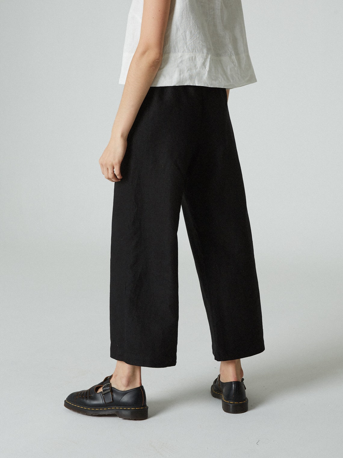 Ocean Heavy Black Trousers Heavy Linen Pants Linen | Etsy